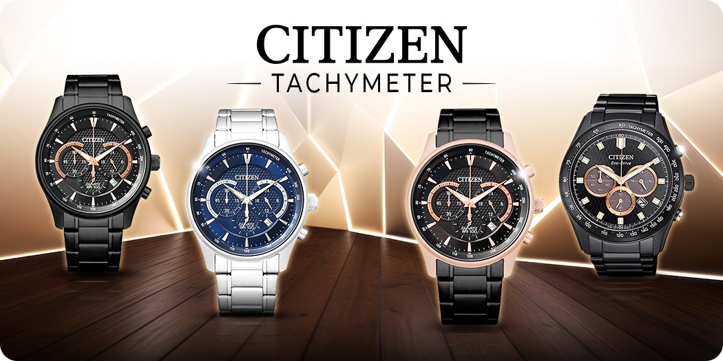 Đồng hồ Citizen Tachymeter đo tốc độ, BH 5 năm, góp 0%
