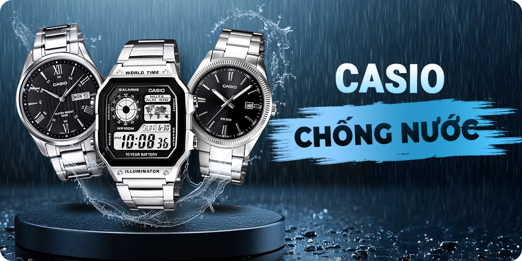 Đồng hồ Casio Water Resist chống nước chính hãng, mẫu mới
